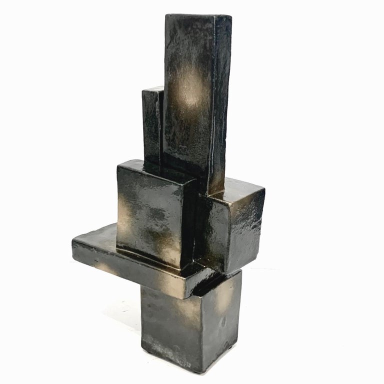 Architectural Ceramic Sculpture with Palladium and Gold Glaze by Judy ...