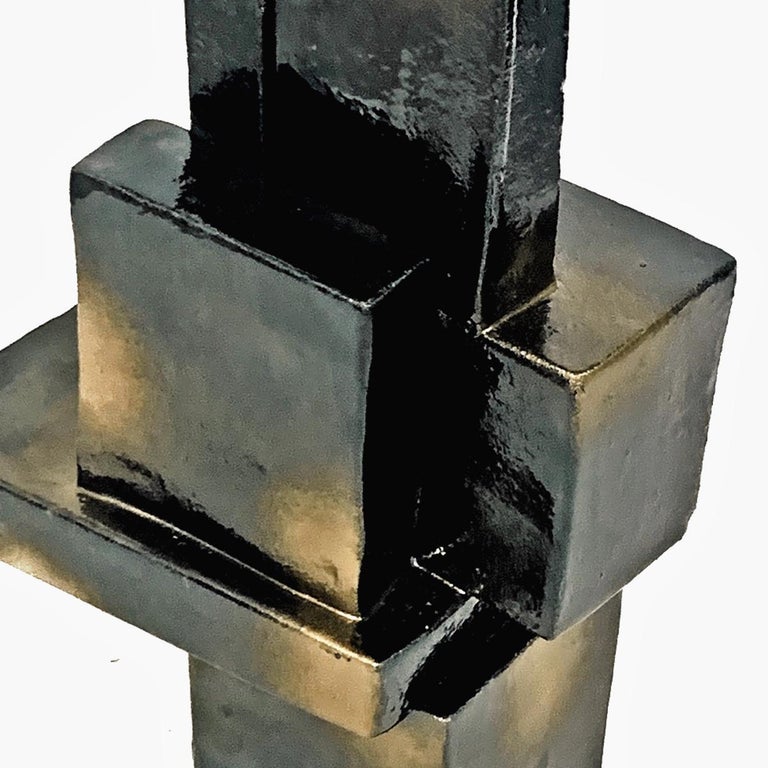 Architectural Ceramic Sculpture with Palladium and Gold Glaze by Judy ...