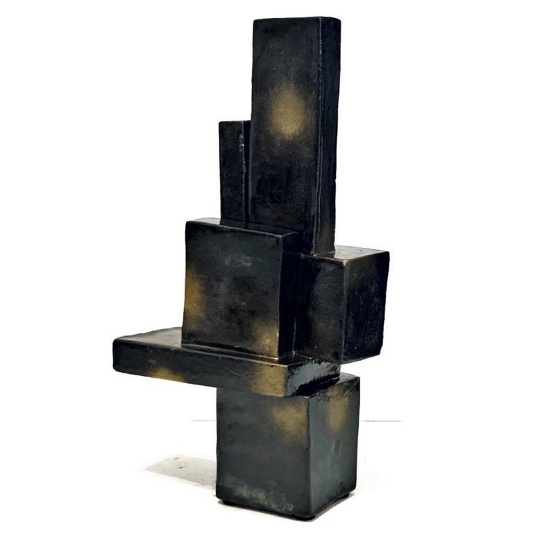 Architectural Ceramic Sculpture with Palladium and Gold Glaze by Judy ...