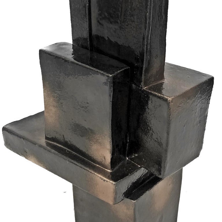 Architectural Ceramic Sculpture with Palladium and Gold Glaze by Judy ...