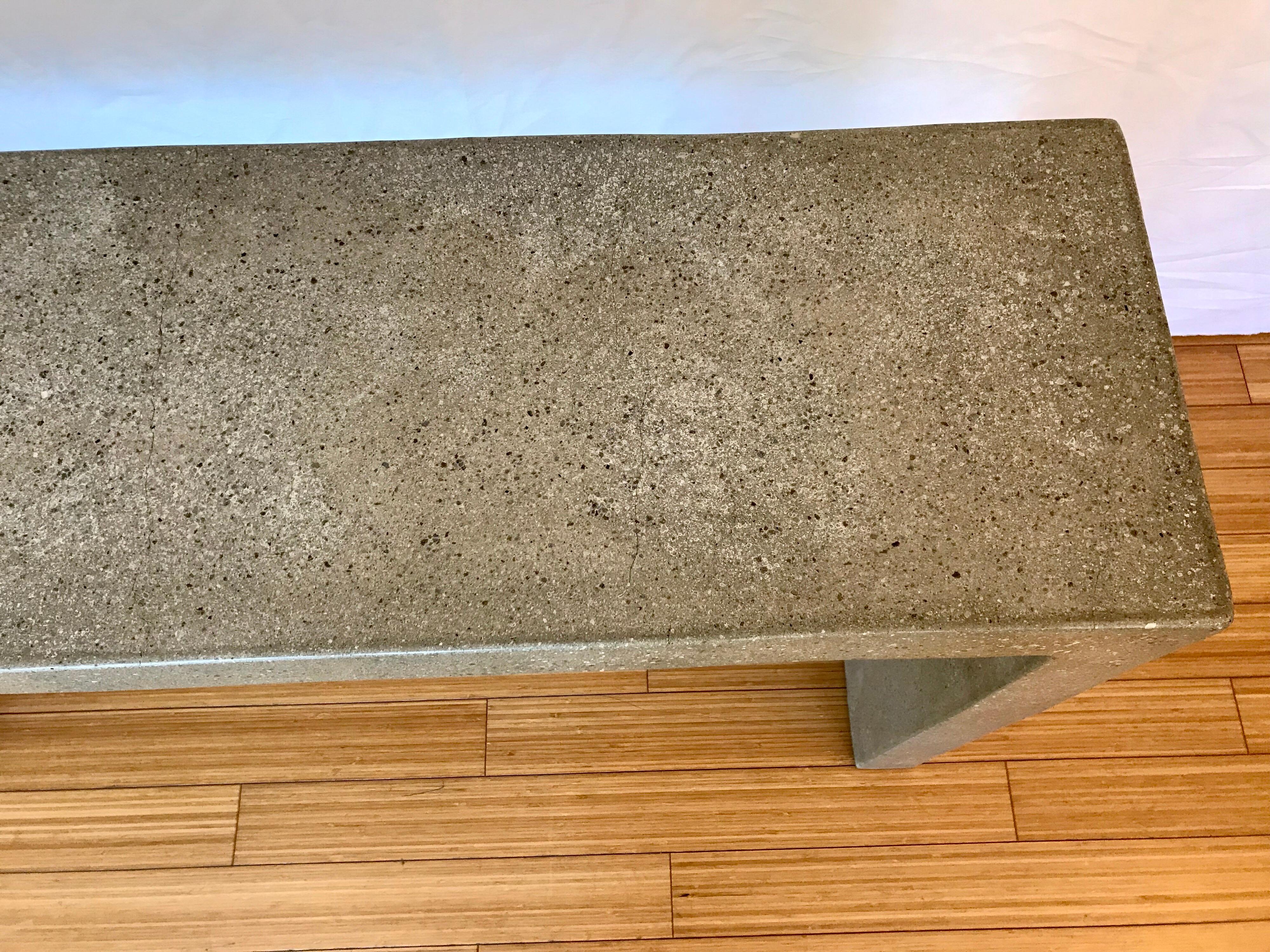 Architectural Concrete Console Table, 1980s at 1stDibs