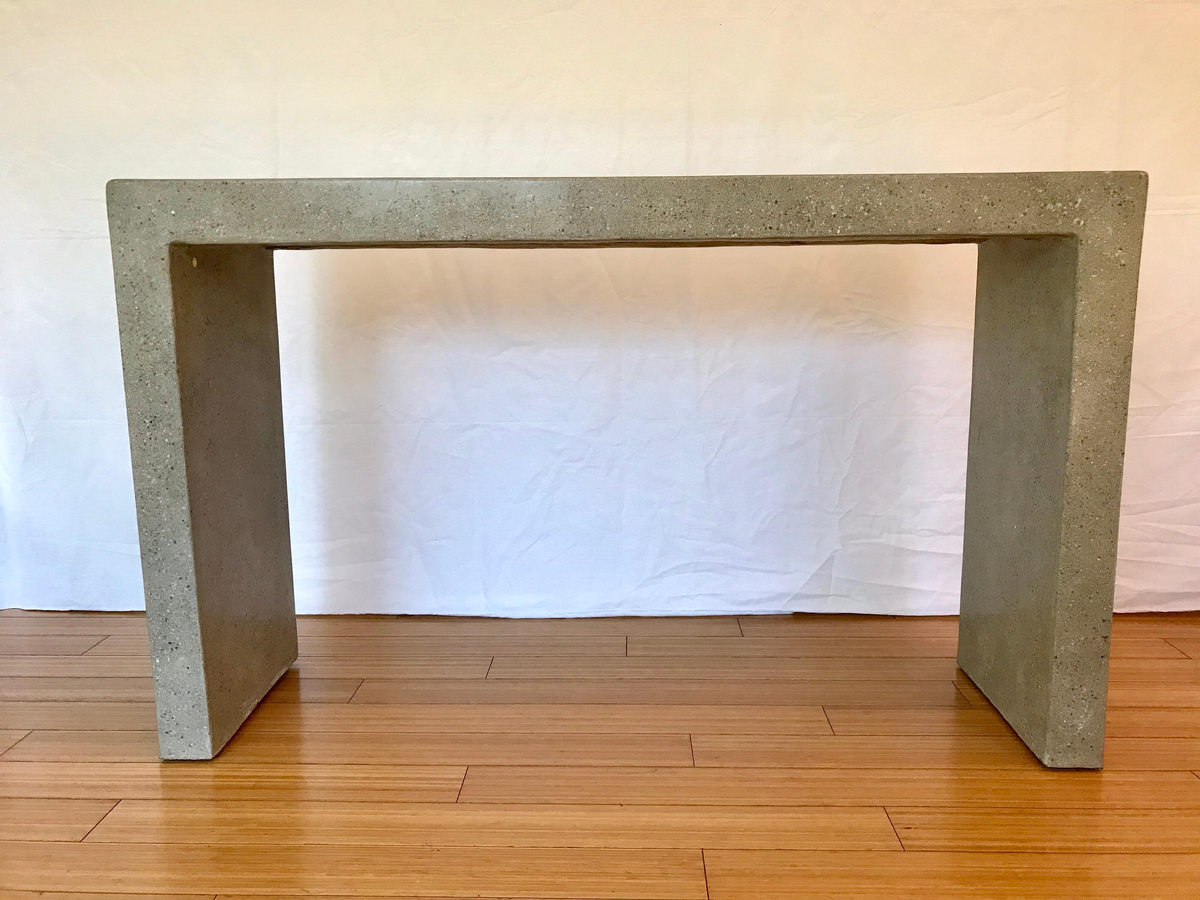 Architectural Concrete Console Table, 1980s at 1stDibs