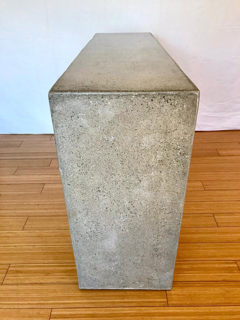 Architectural Concrete Console Table, 1980s at 1stDibs