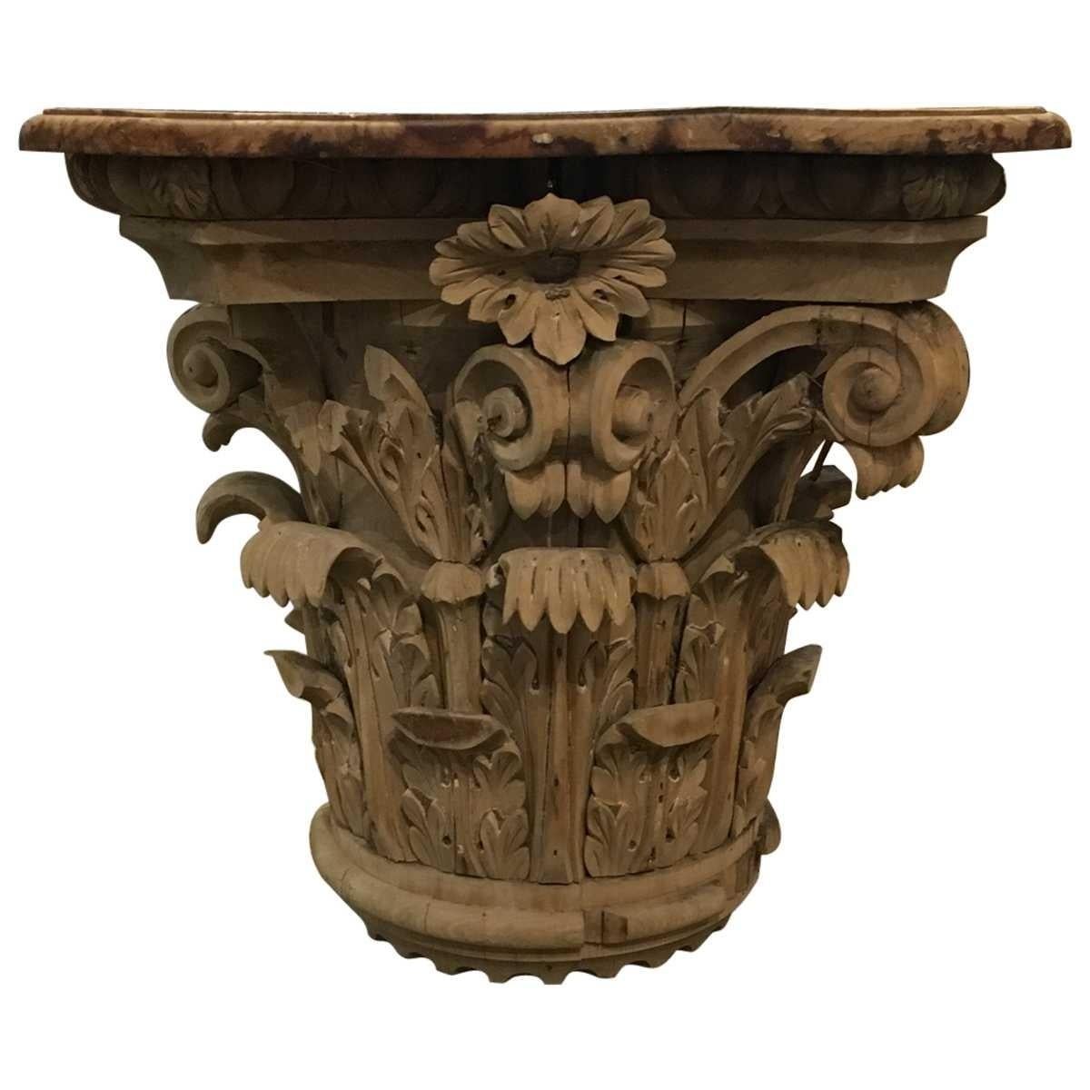 Architectural Corinthian Capital Side Table at 1stDibs