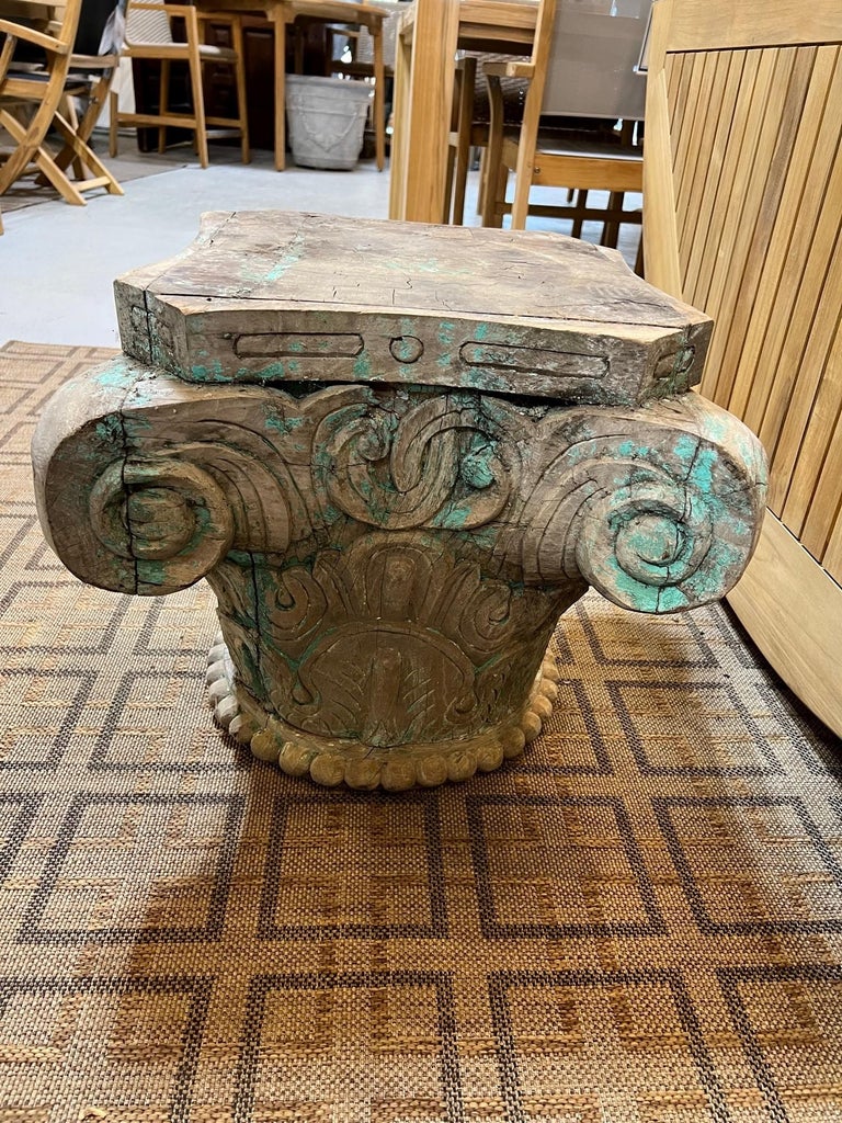 Architectural Corinthian Carved Wood Capital For Sale at 1stDibs