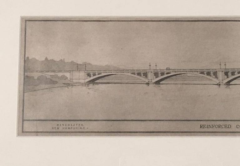 Architectural Drawing of the Amoskeag Bridge Manchester New Hampshire ...