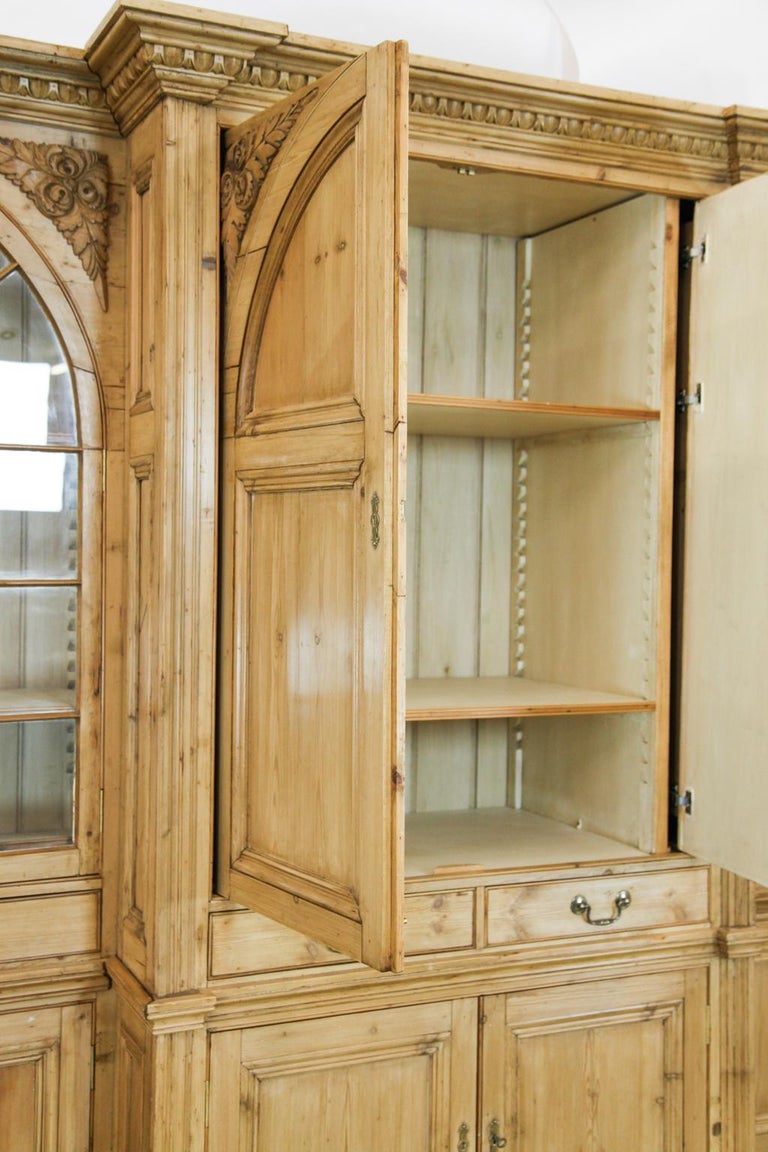 Architectural English Pine Breakfront at 1stDibs