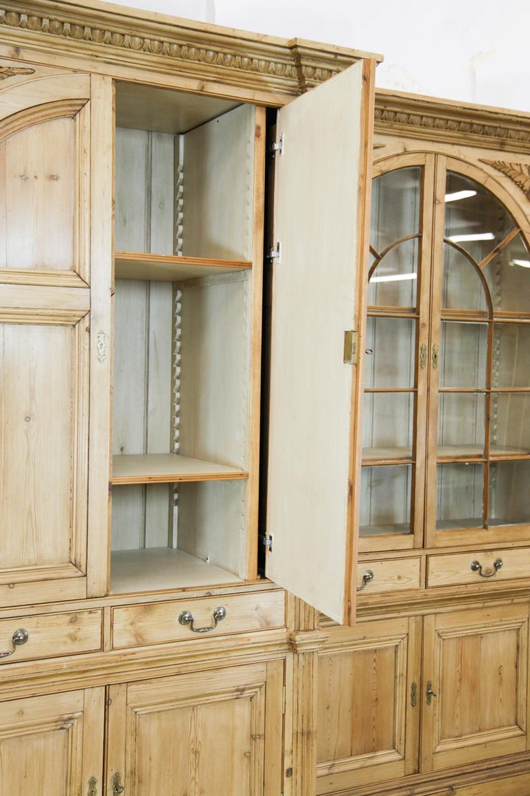 Architectural English Pine Breakfront at 1stDibs