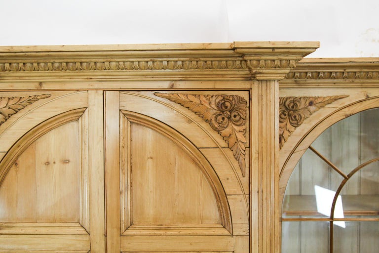 Architectural English Pine Breakfront at 1stDibs