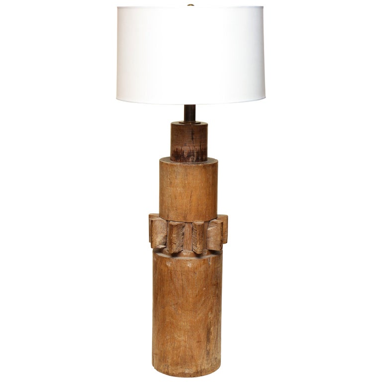 Architectural Floor Lamp Mid-Century Modern Carved Wood, 1960s For Sale ...