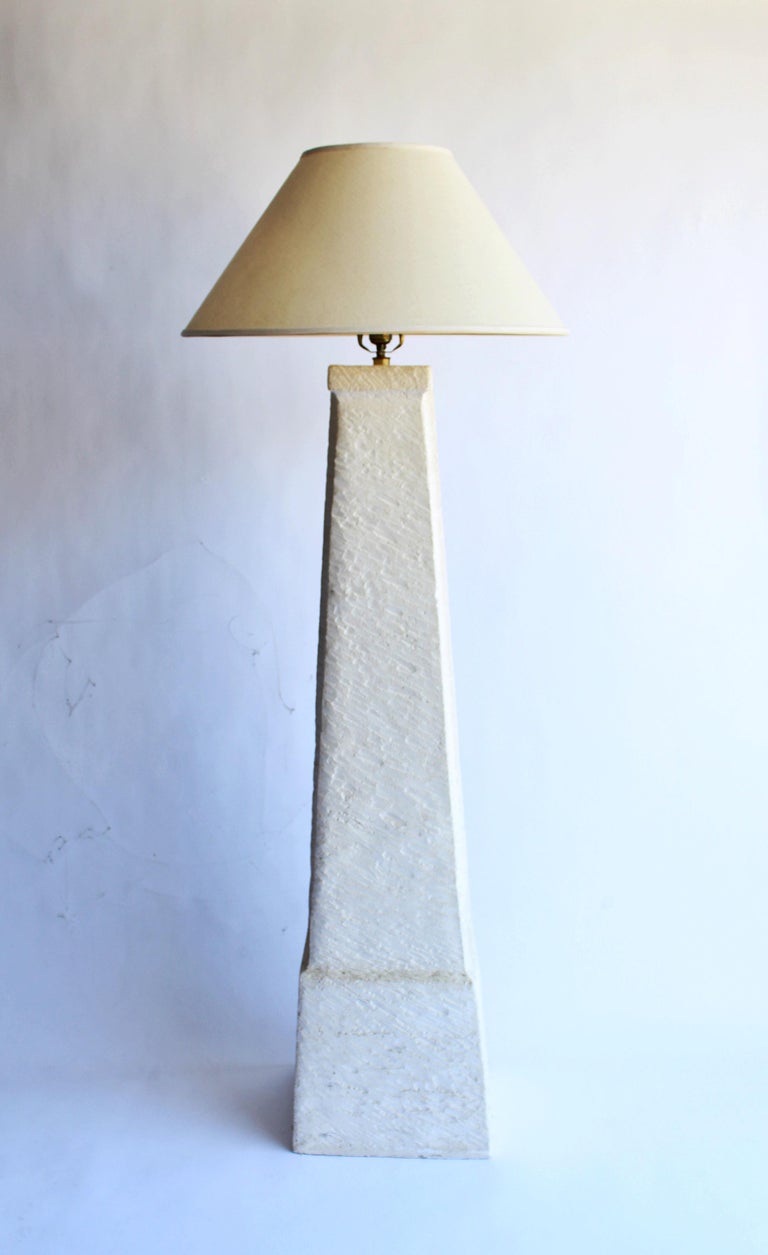 Architectural Geometric Sculptural Modernist Plaster Floor Lamp at 1stDibs