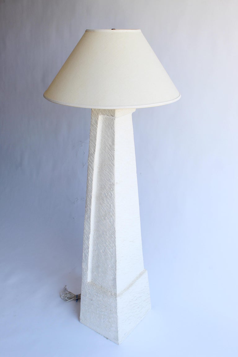 Architectural Geometric Sculptural Modernist Plaster Floor Lamp at 1stDibs