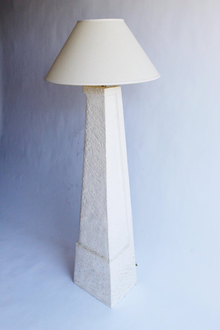 Architectural Geometric Sculptural Modernist Plaster Floor Lamp at 1stDibs