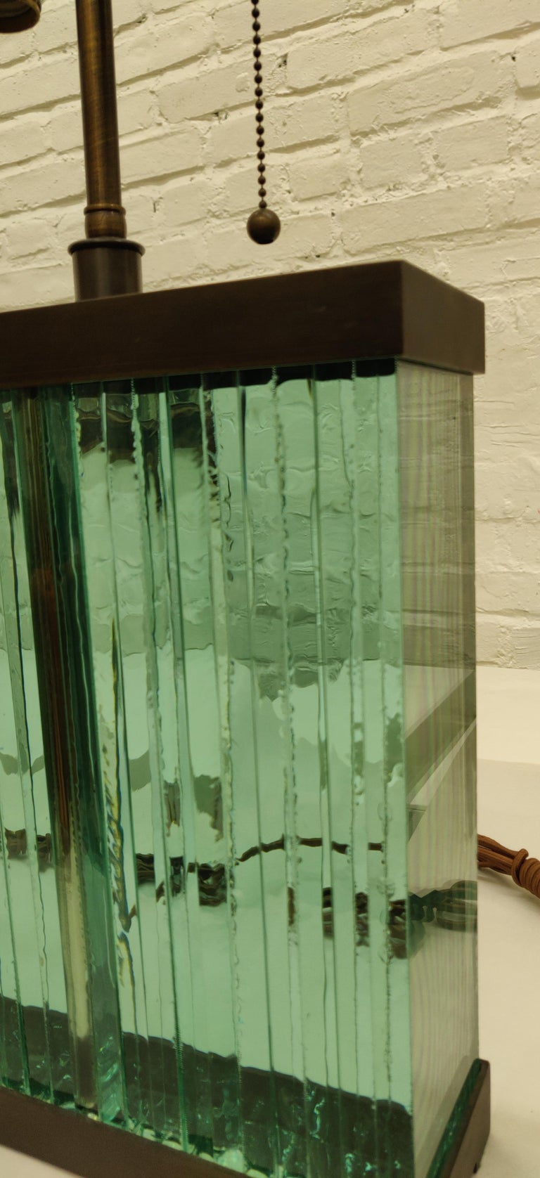 Architectural Glass Slab Lamps after Jean Michel Frank For Sale at ...