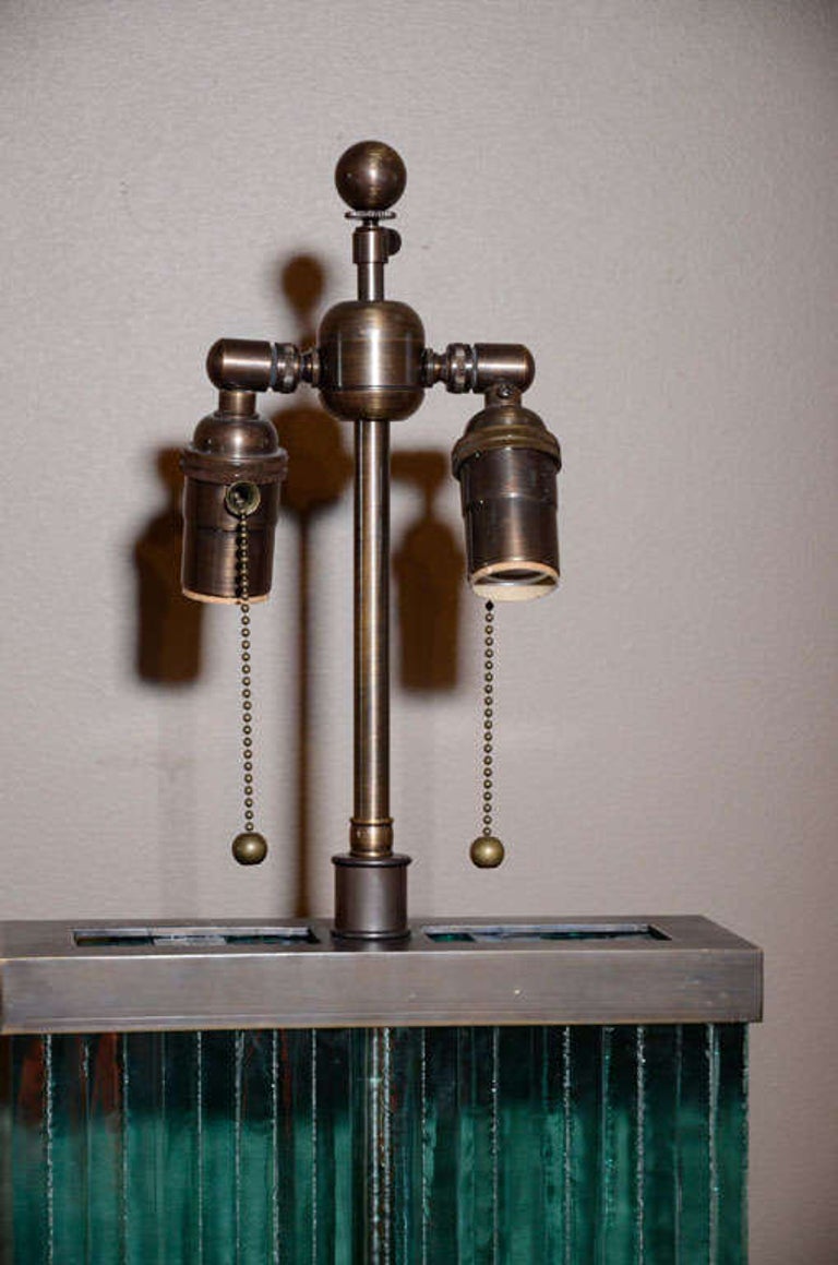 Architectural Glass Slab Lamps after Jean Michel Frank For Sale at ...
