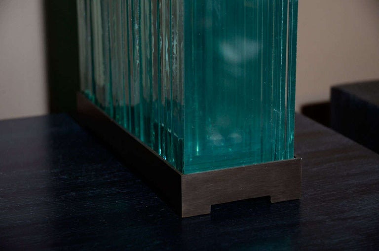 Architectural Glass Slab Lamps after Jean Michel Frank For Sale at ...