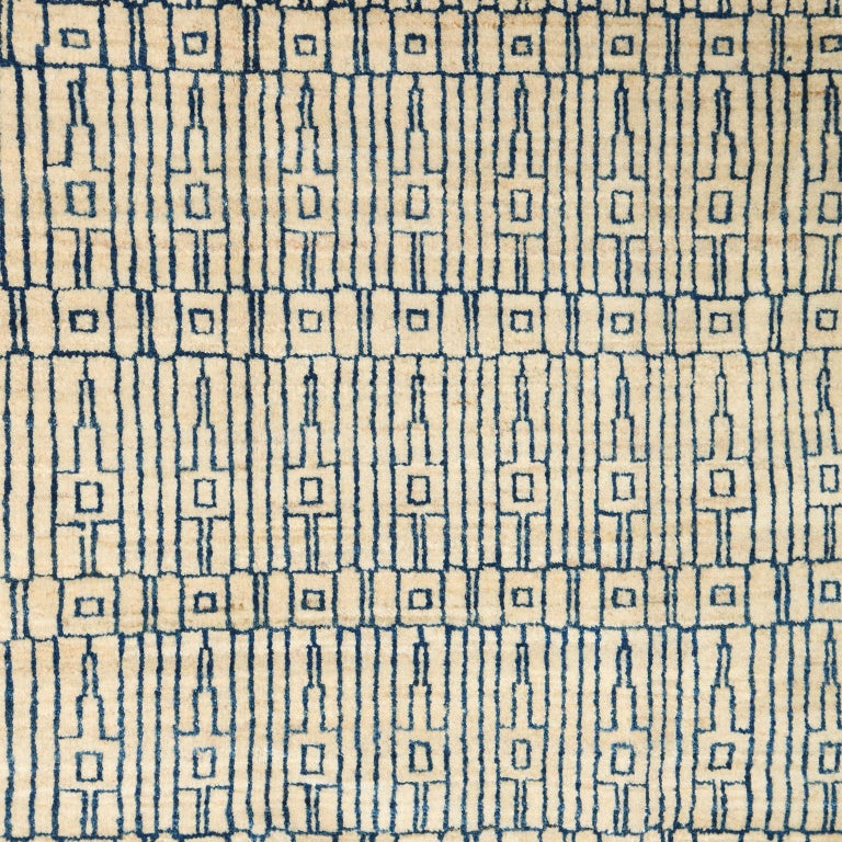 Orley Shabahang "Excelsior" Contemporary Persian Rug, Blue and Cream ...