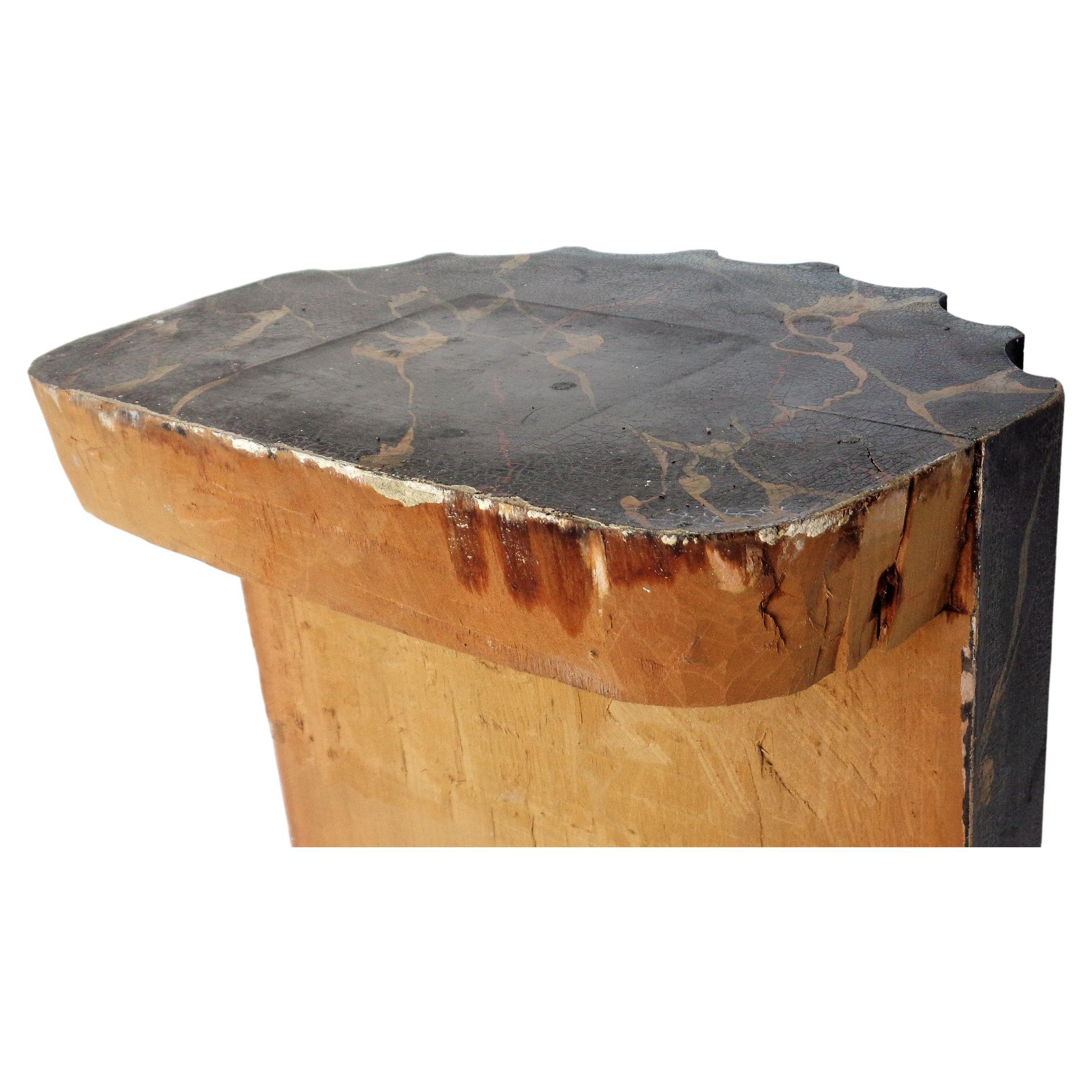 Antique Architectural Interior Fluted Half Round Faux Marbleized Wood ...