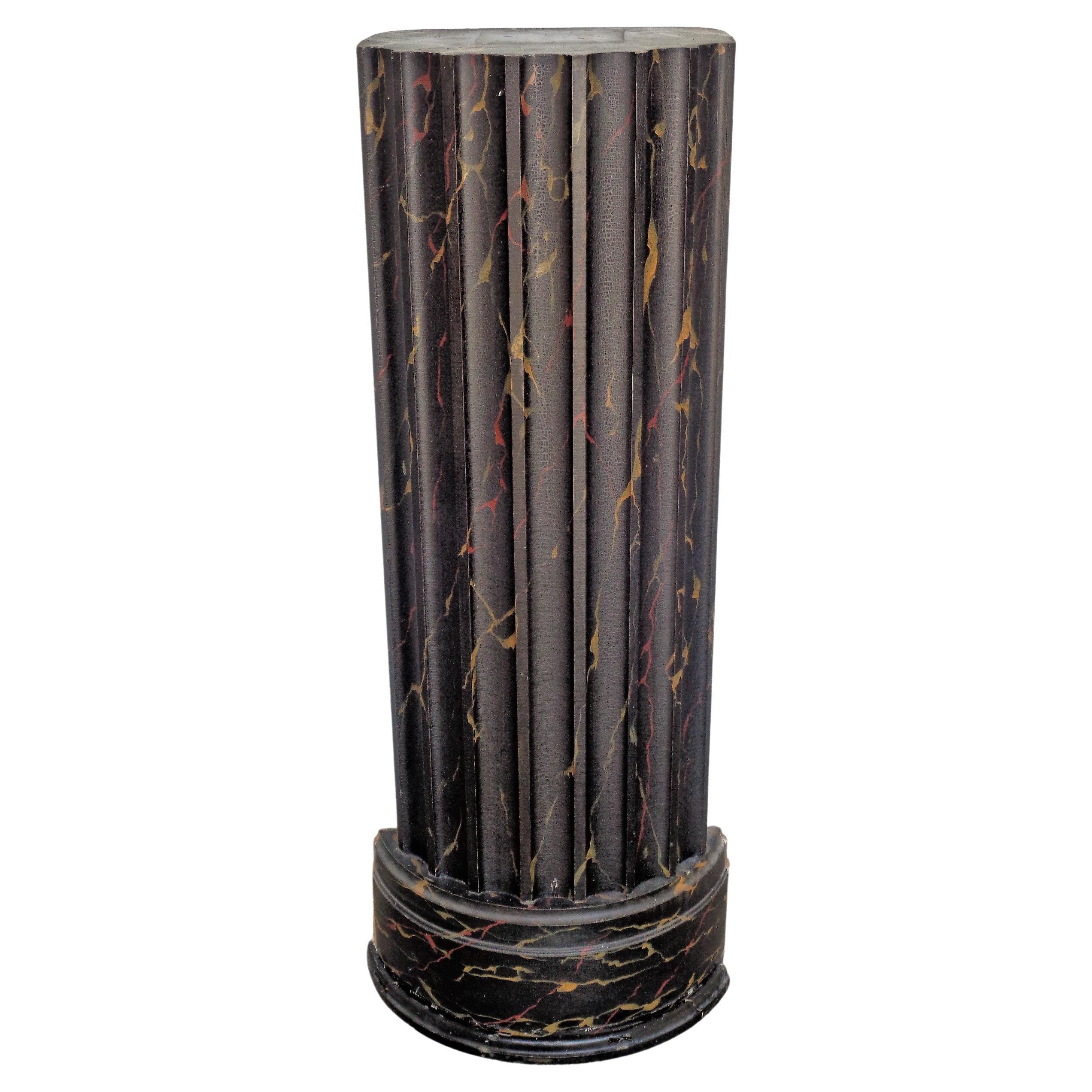 Antique Architectural Interior Fluted Half Round Faux Marbleized Wood ...