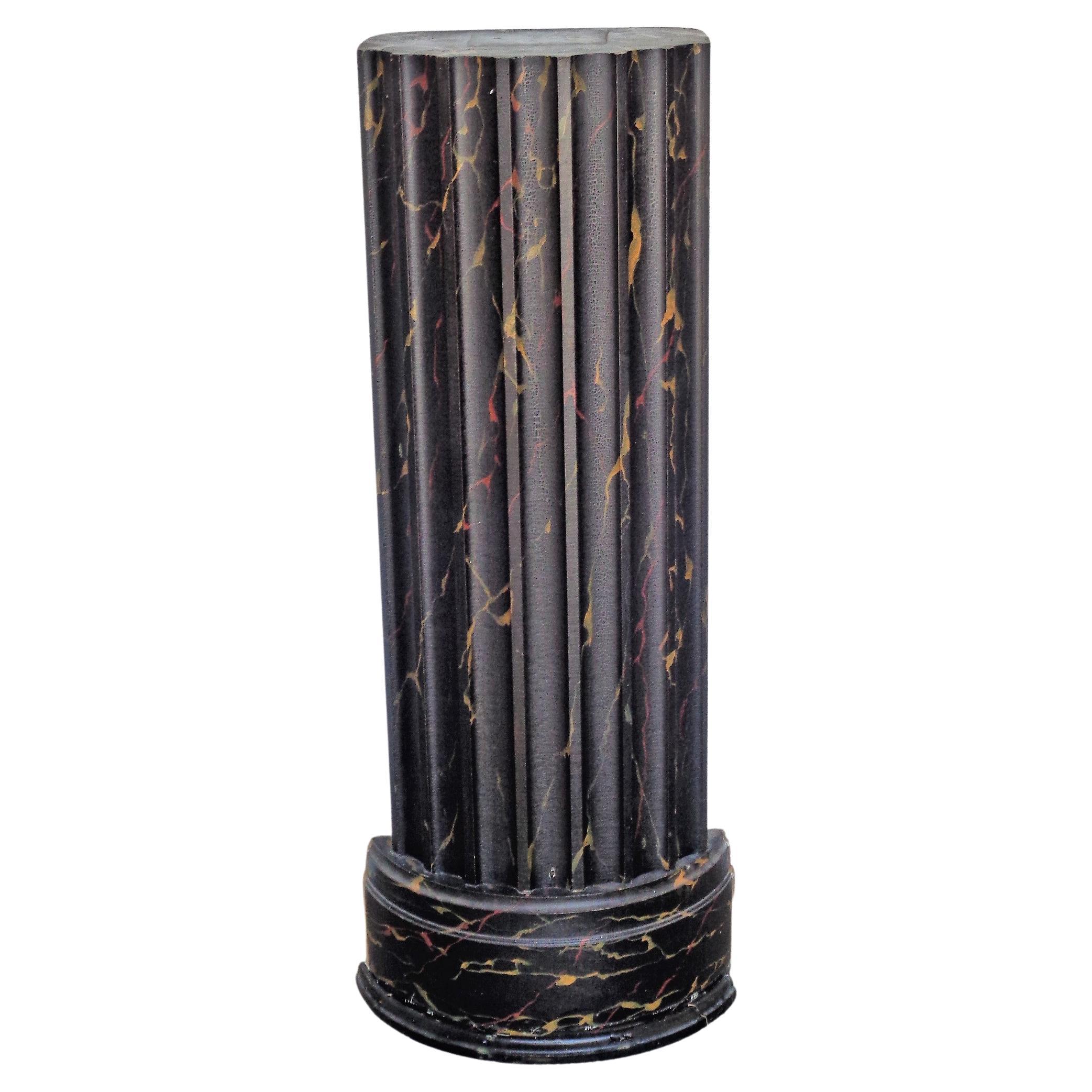 Antique Architectural Interior Fluted Half Round Faux Marbleized Wood ...