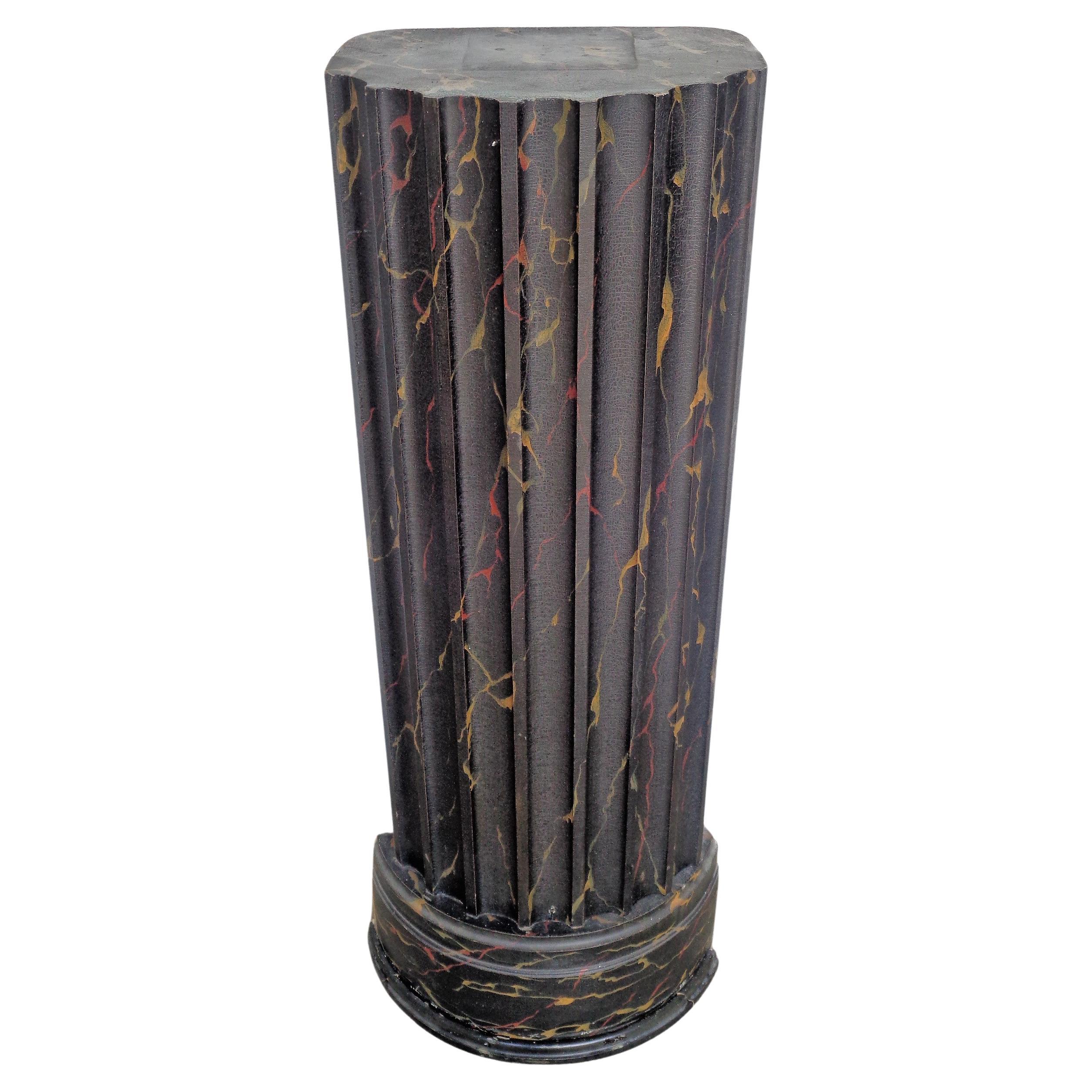 Architectural Interior Half Round Faux Marbleized Wood Fluted Column ...