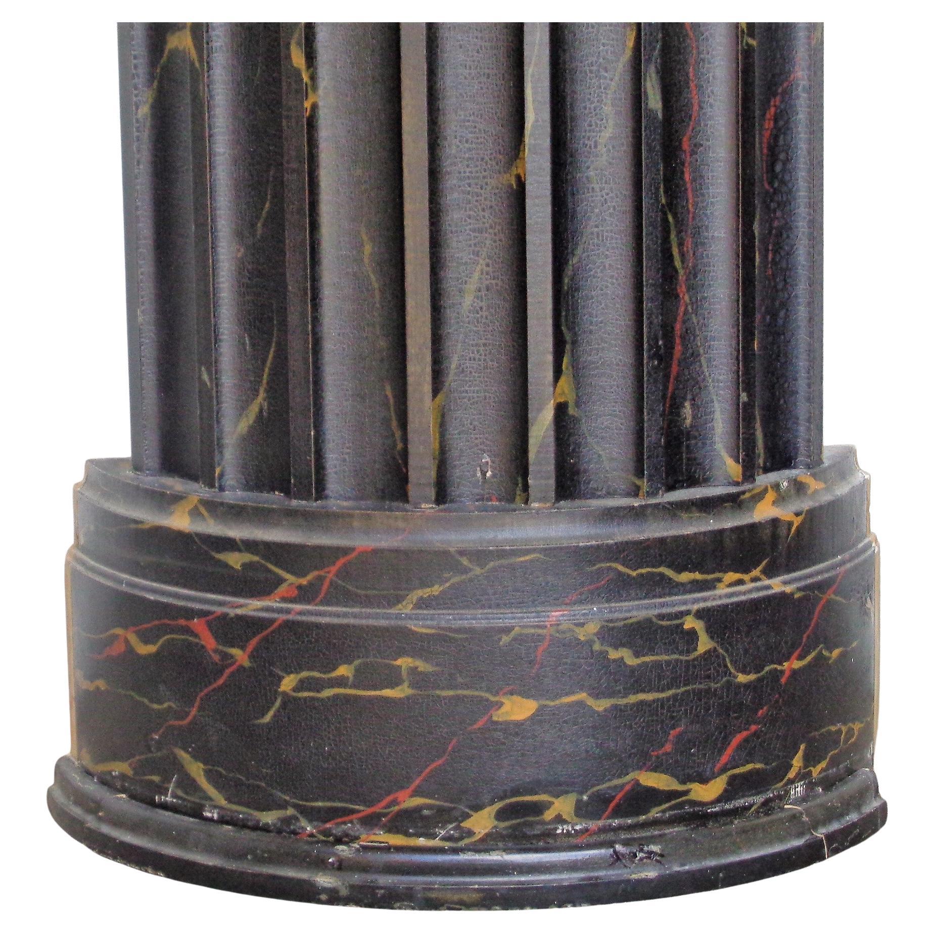 Antique Architectural Interior Fluted Half Round Faux Marbleized Wood ...