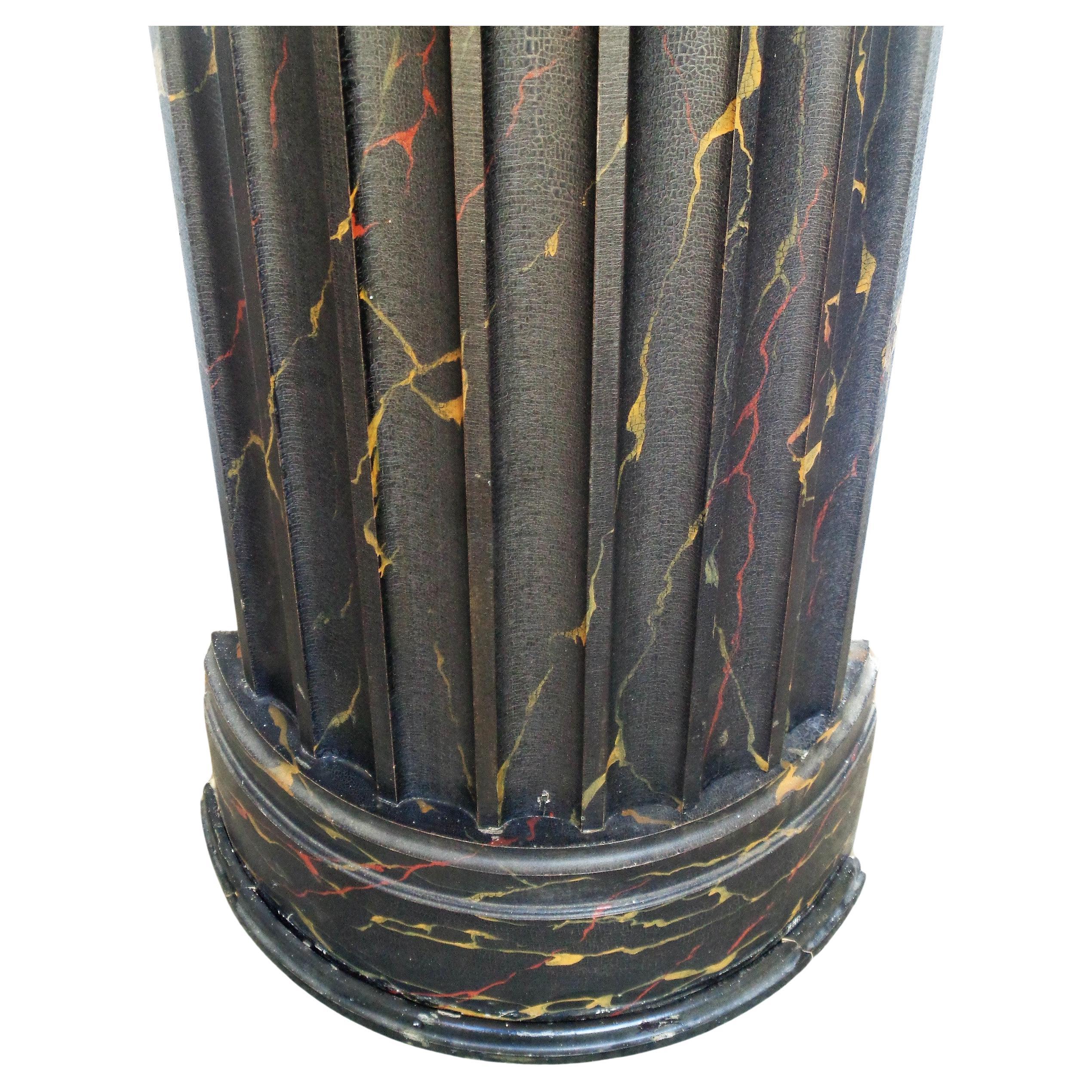 Antique Architectural Interior Fluted Half Round Faux Marbleized Wood ...