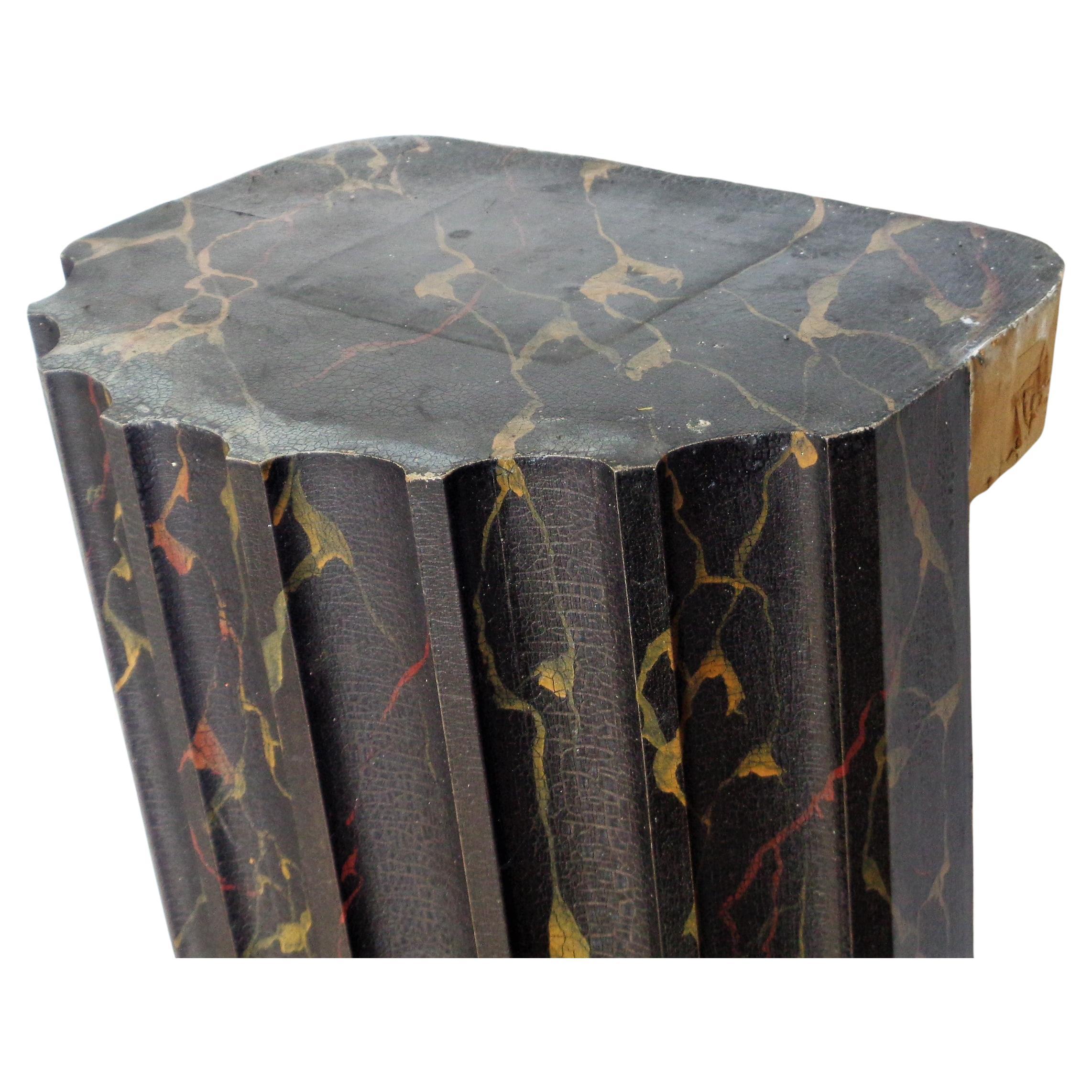 Antique Architectural Interior Fluted Half Round Faux Marbleized Wood ...