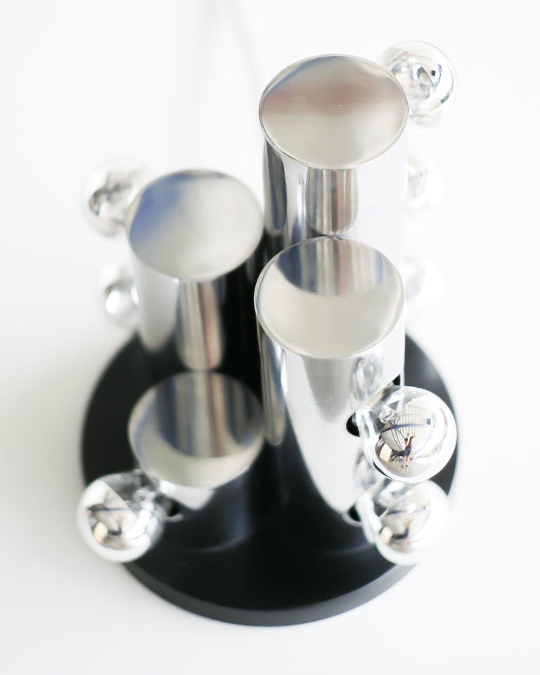 Architectural Italian Chrome Tube Table Lamp For Sale at 1stDibs