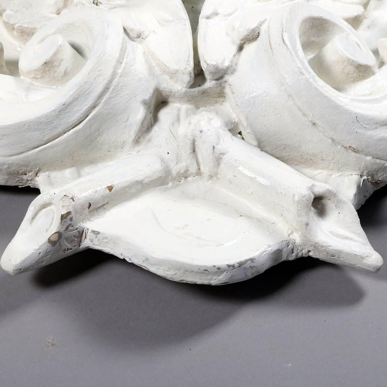 Oversized Architectural Rococo Figural Plaster Cherub and Acanthus ...