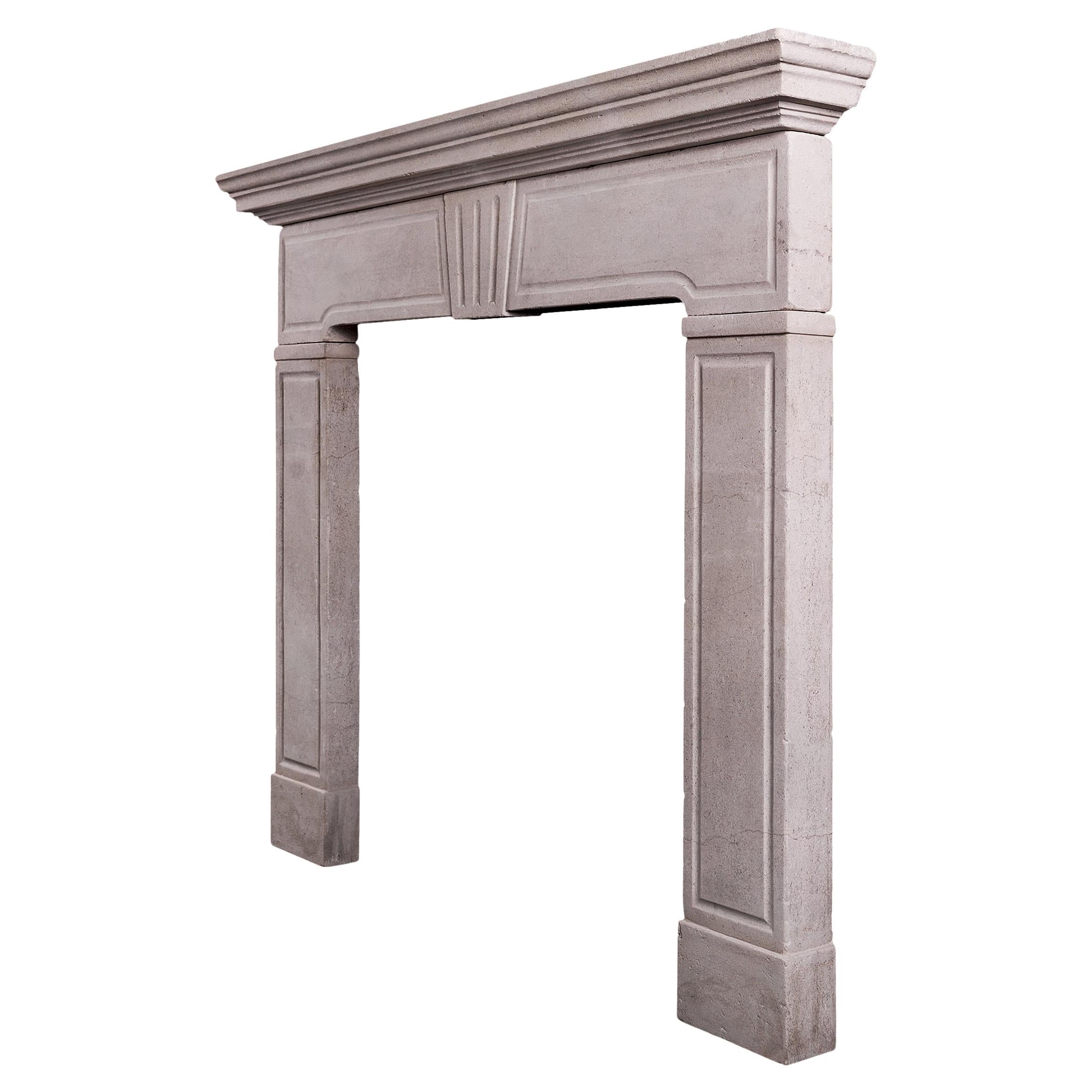 Architectural Limestone Fireplace in the Late Regency Manner at 1stDibs