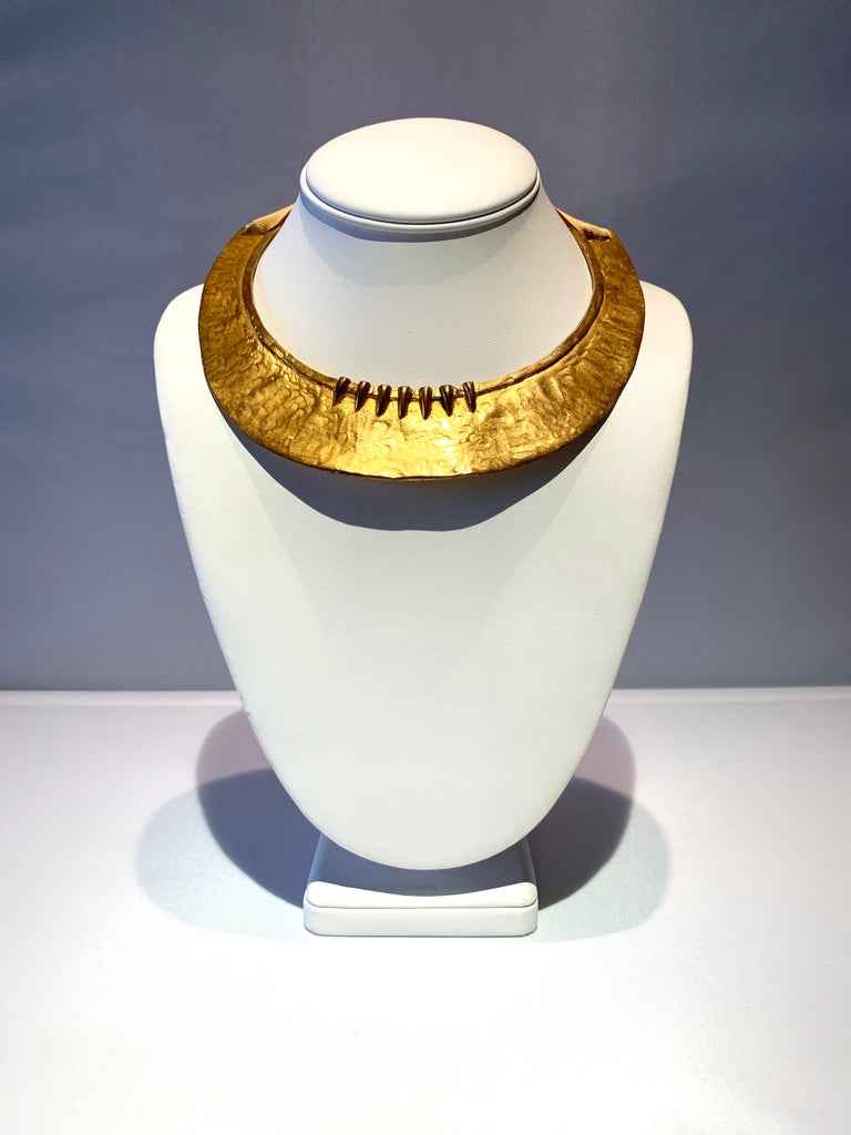 Architectural Line Vautrin Gilt "Bronze Dore" Statement Necklace ...