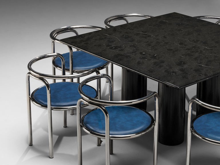 Architectural Mario Bellini 'Il Colonnato' Dining Table in Black Marble ...