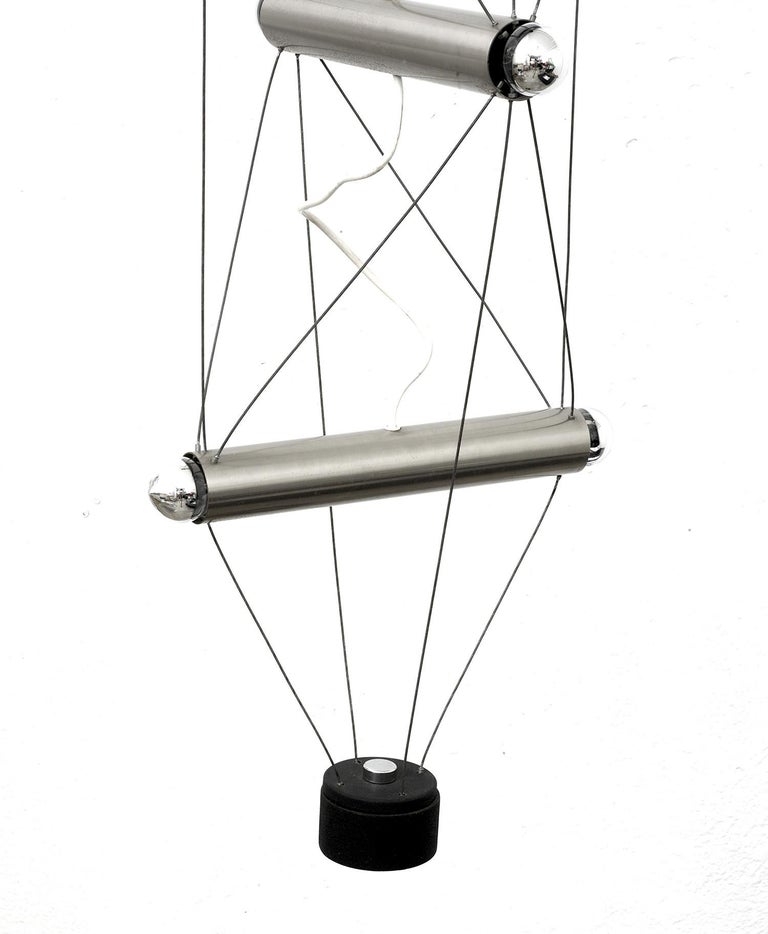 Architectural Metal and Steel Wire Pendant by Lumi, Italy, 1970 For ...