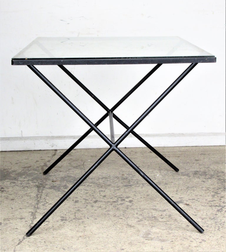 Architectural Modernist Iron Table by Muriel Coleman at 1stDibs