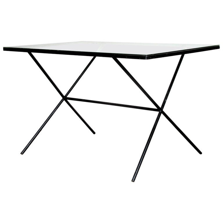 Architectural Modernist Iron Table by Muriel Coleman at 1stDibs