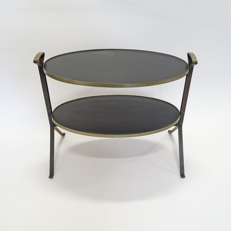 Architectural Oval Two Tier Serving Table with Handles, Italy, 1950s ...