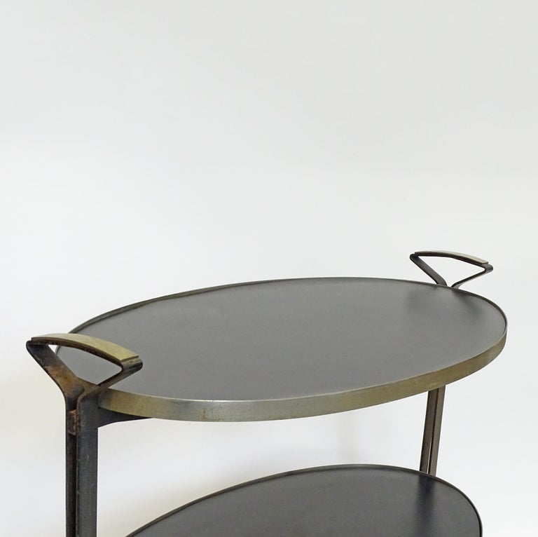 Architectural Oval Two Tier Serving Table with Handles, Italy, 1950s ...