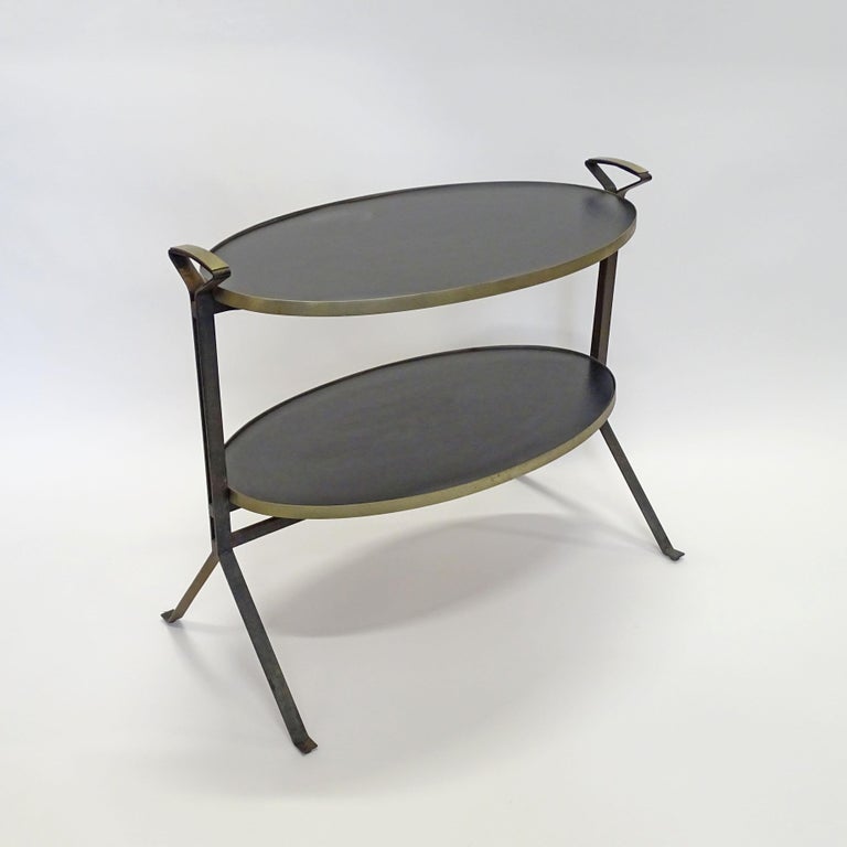 Architectural Oval Two Tier Serving Table with Handles, Italy, 1950s ...