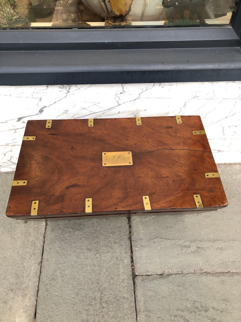 Architecturally Formed Campaign Box with Brass Hardware, Mid-19th ...
