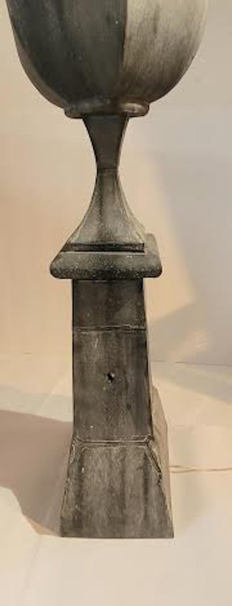 Architecual Element Lamp w/ Floral Ticking Shade For Sale at 1stDibs