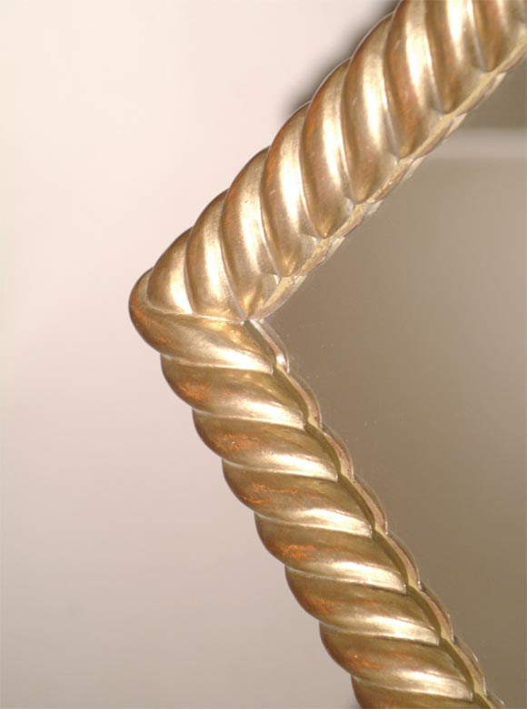 Beautiful Water Gilded Rope Frame Mirror For Sale at 1stDibs