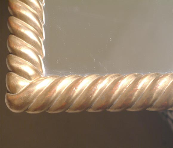 Beautiful Water Gilded Rope Frame Mirror For Sale at 1stDibs