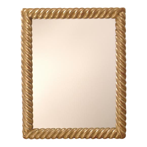 Beautiful Water Gilded Rope Frame Mirror For Sale at 1stDibs