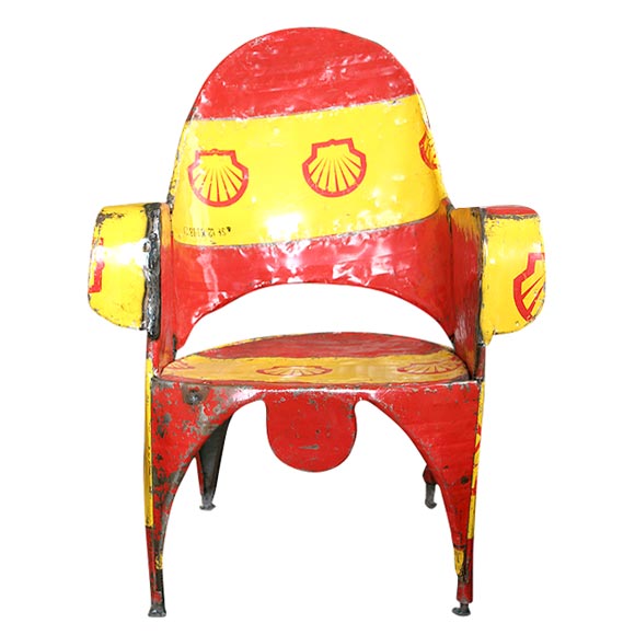 chair made from oil can For Sale at 1stDibs