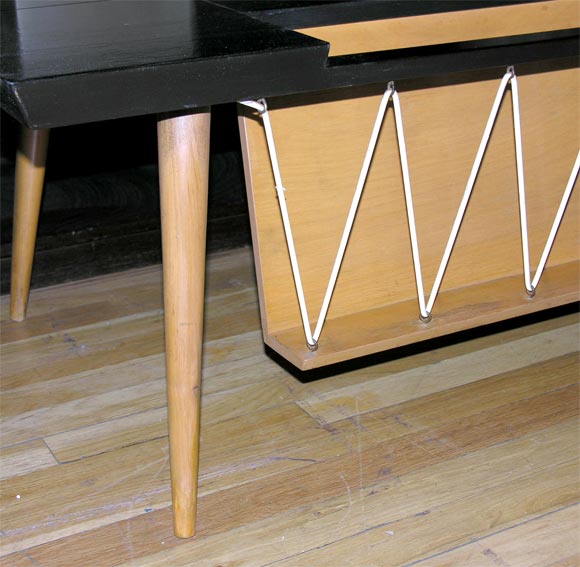 Mid Century modern coffee table with magazine slot at 1stDibs