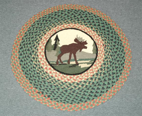 1960'S ROUND BRAIDED AND HAND HOOKED PICTORIAL MOOSE RUG at 1stDibs ...