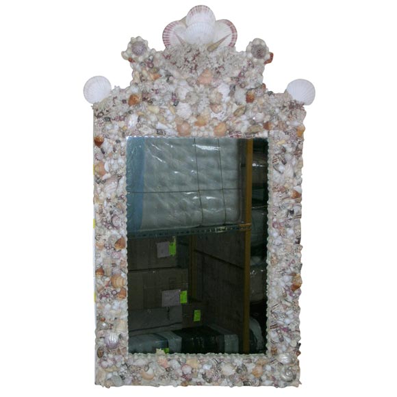 A very large shell mirror at 1stDibs