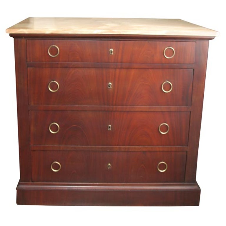 Four-Drawer Marble-Top Chest For Sale at 1stDibs