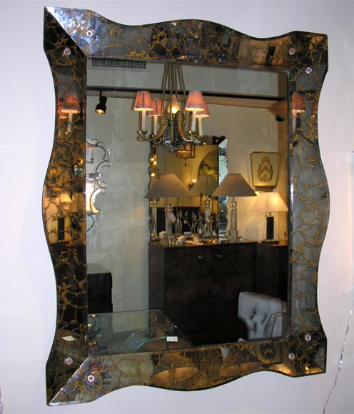 1940's Hollywood Gold Vein Mirror at 1stdibs